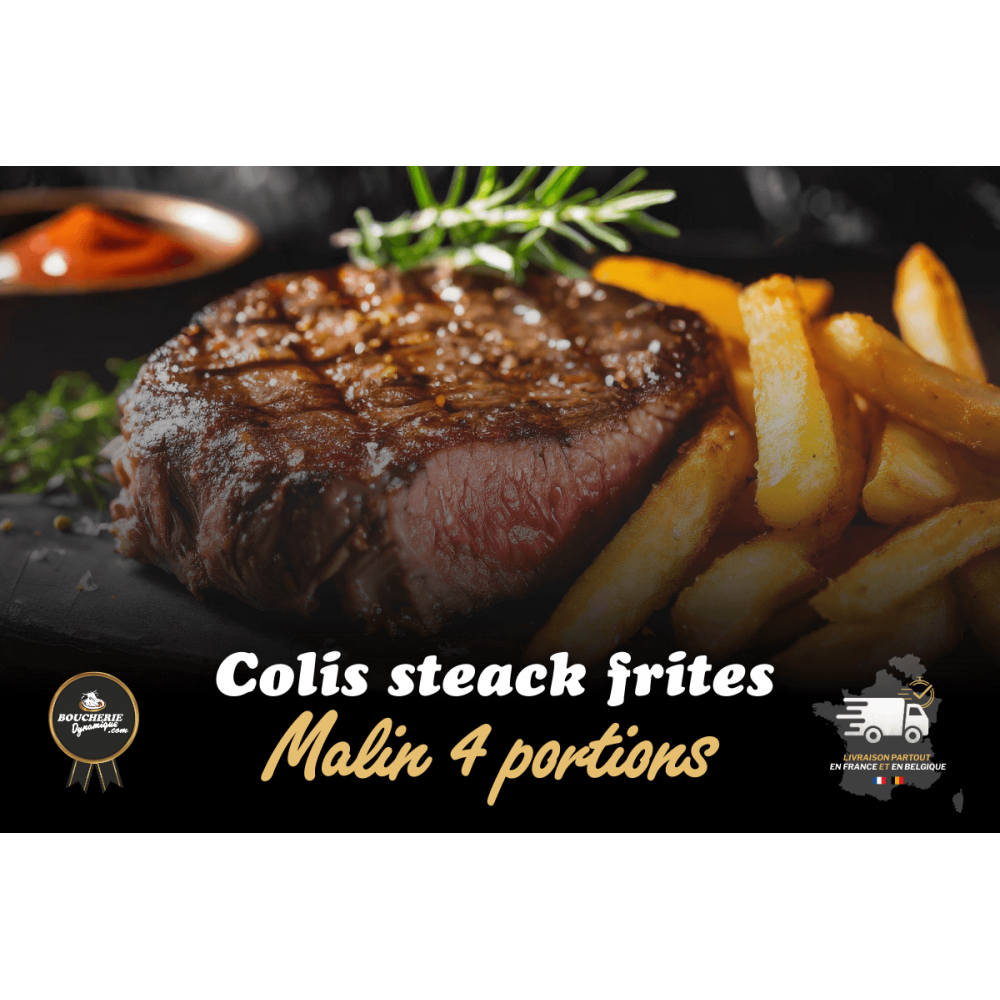 Colis Steak Frites 4 personnes | Repas malin vu dans 66 Minutes M6